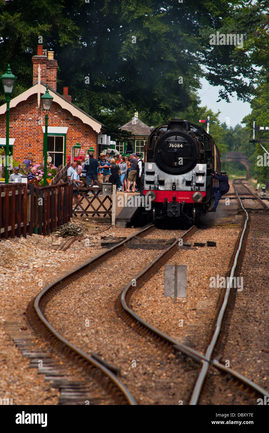 Steam train at Holt station 76084 2-6-0 Steam Locomotive North Norfolk ...