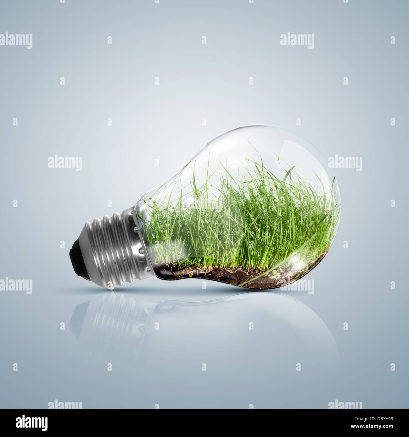 Lamp bulb with clean nature symbol inside Stock Photo - Alamy