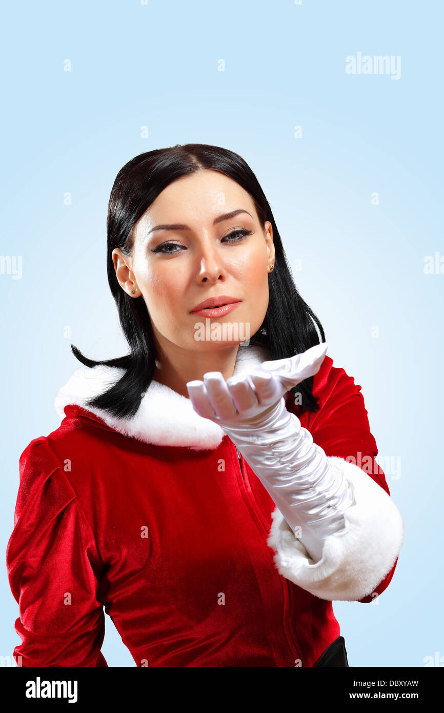 pretty santa girl Stock Photo - Alamy