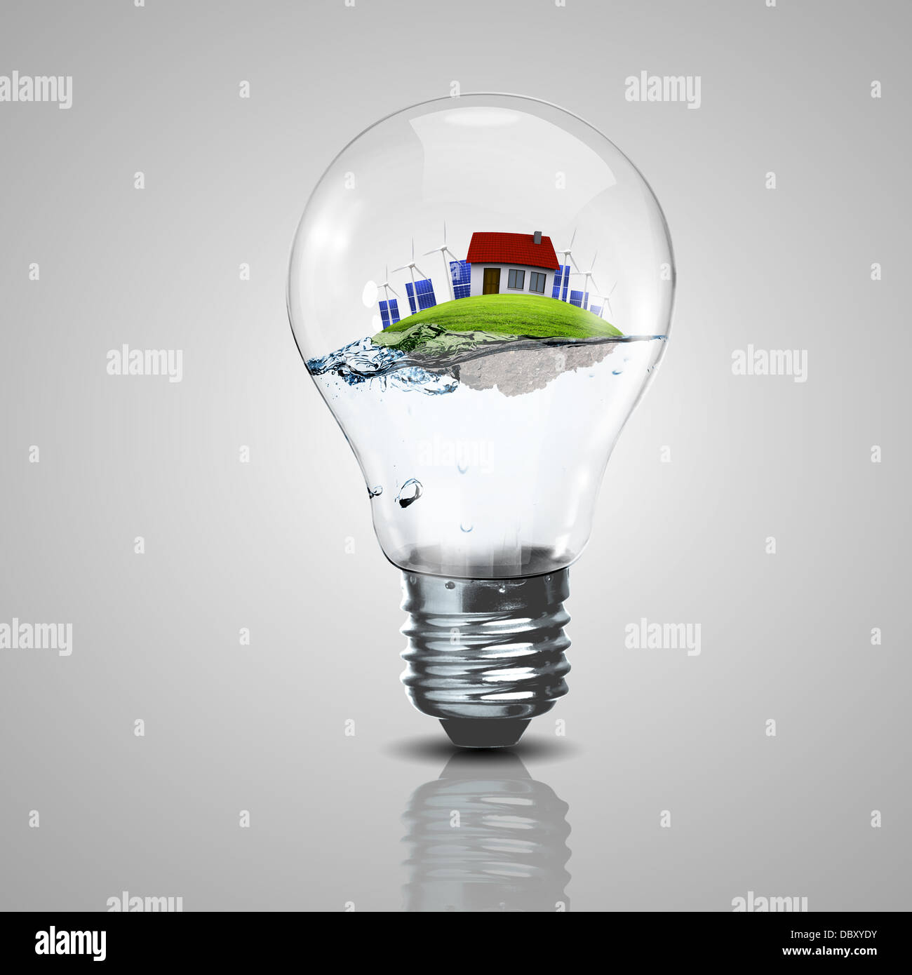 Electric light bulb and a plant inside it Stock Photo - Alamy