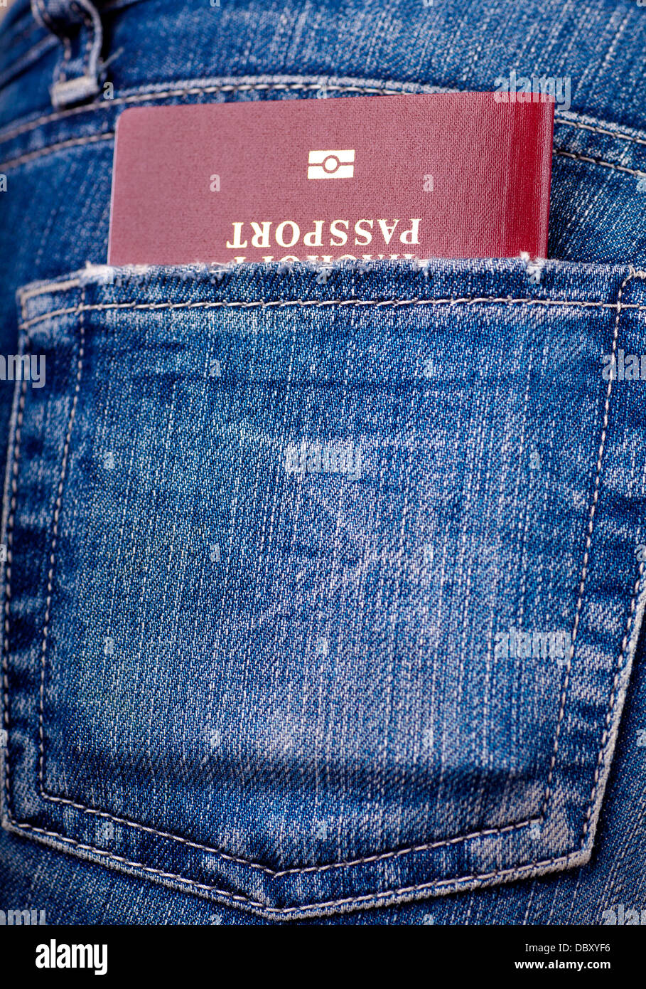 Passport in a pocket Stock Photo - Alamy