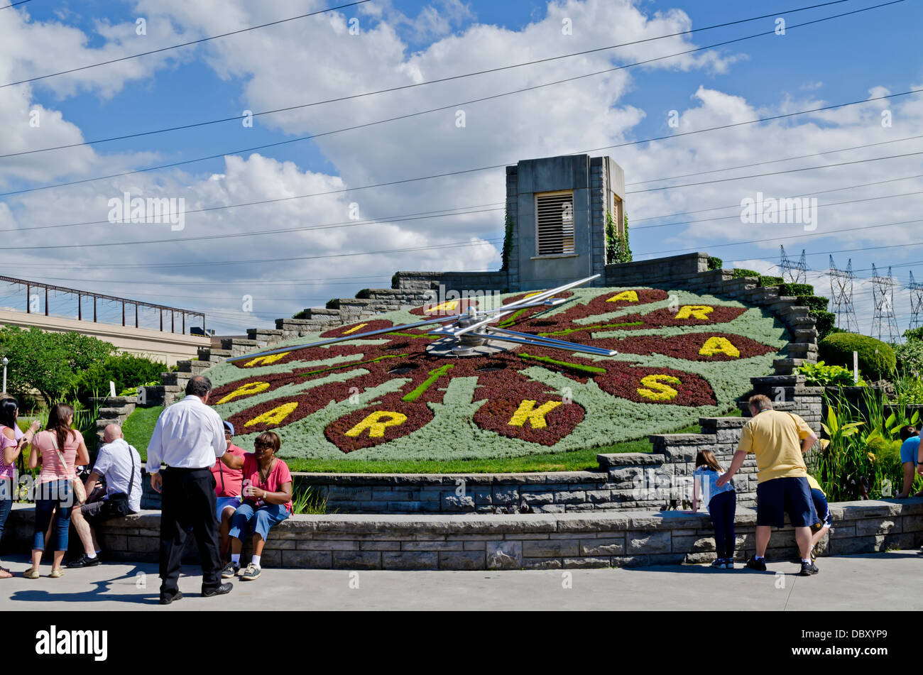 Visitors to the Niagara area stop to see the Floral Clock, a beautiful ...