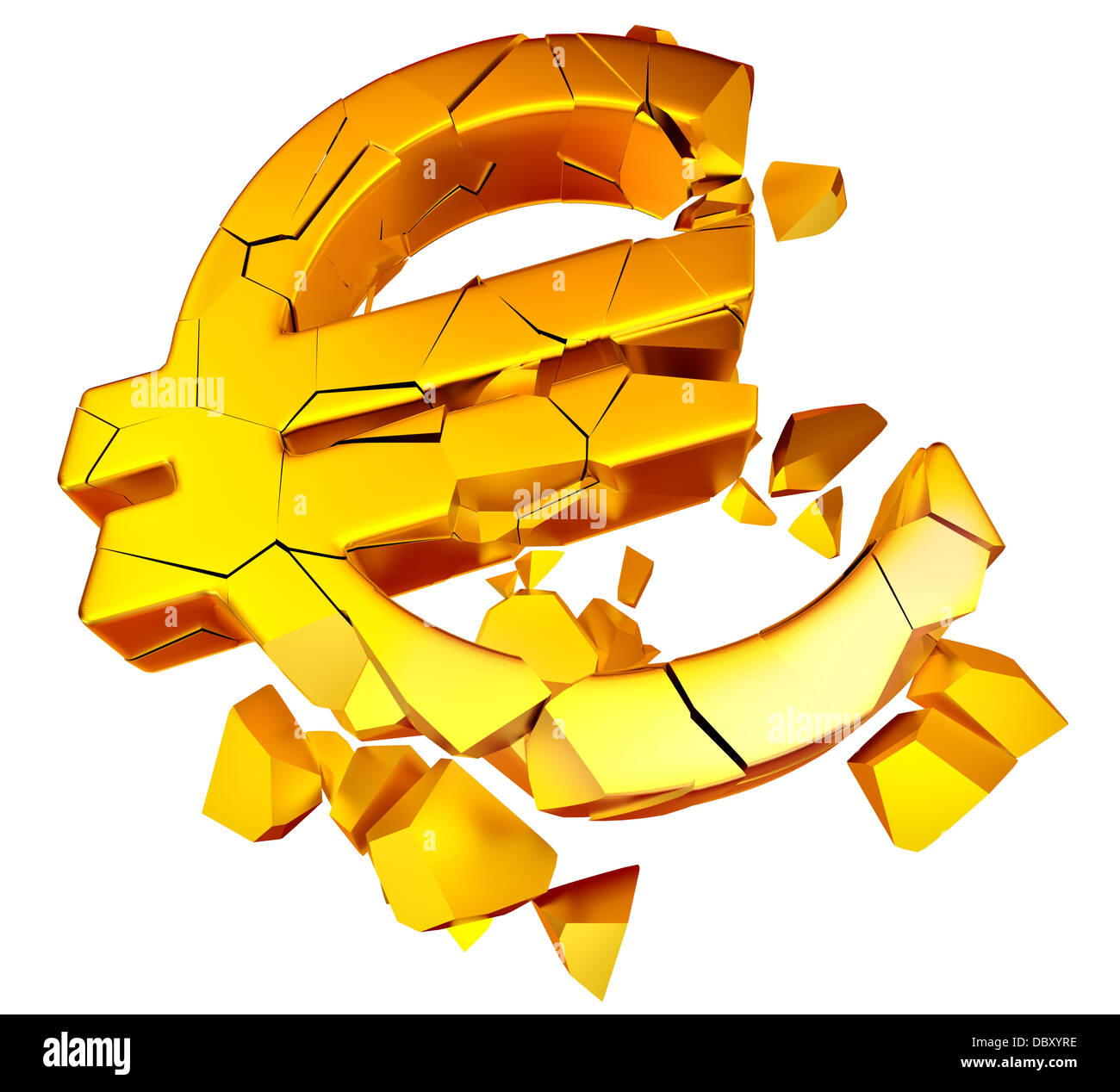 crashed euro concept Stock Photo - Alamy