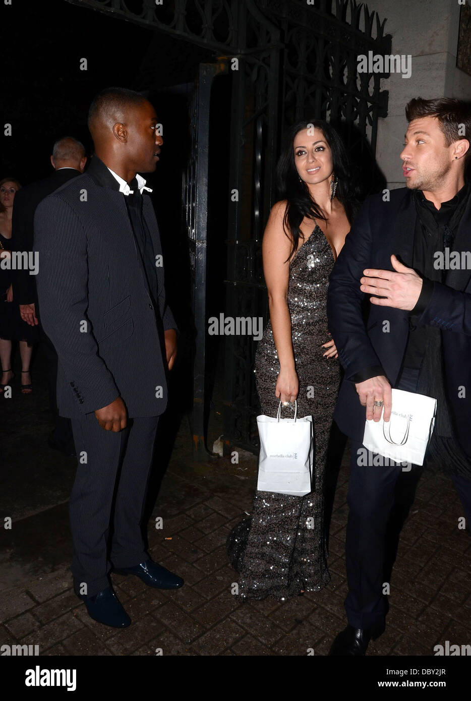 Simon Webbe, Maria Kouka and Duncan James The Global party - Departures ...