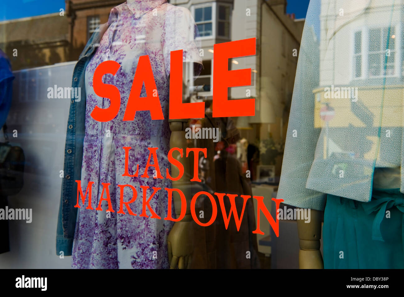 Window display LAST MARKDOWN SALE in ladies clothes shop Brighton East ...
