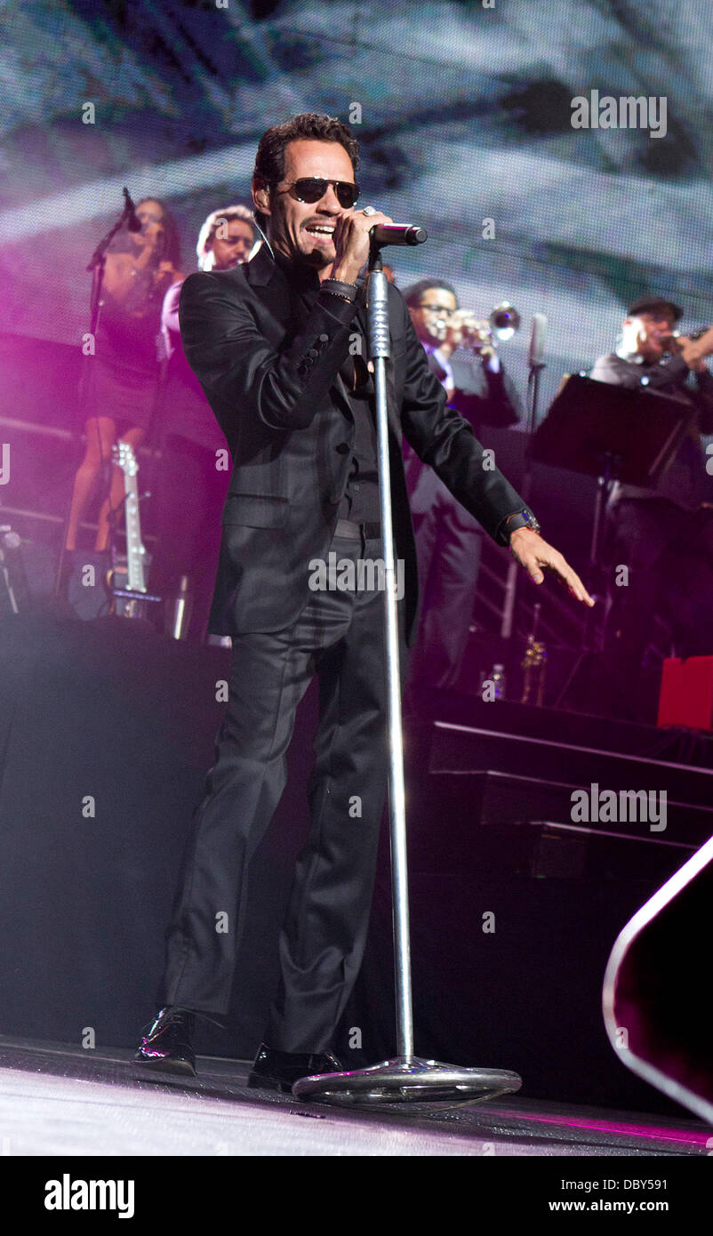 Marc Anthony performing live in concert at Izod Center New Jersey, USA ...