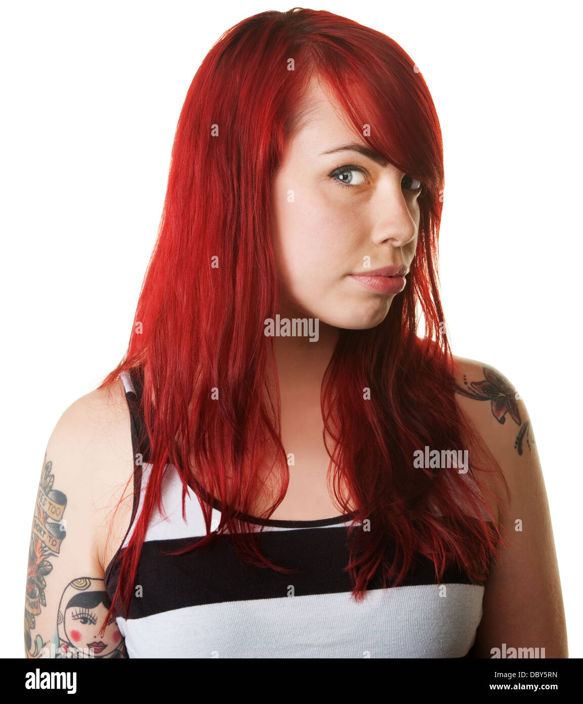 Shy isolated girl watching hi-res stock photography and images - Alamy