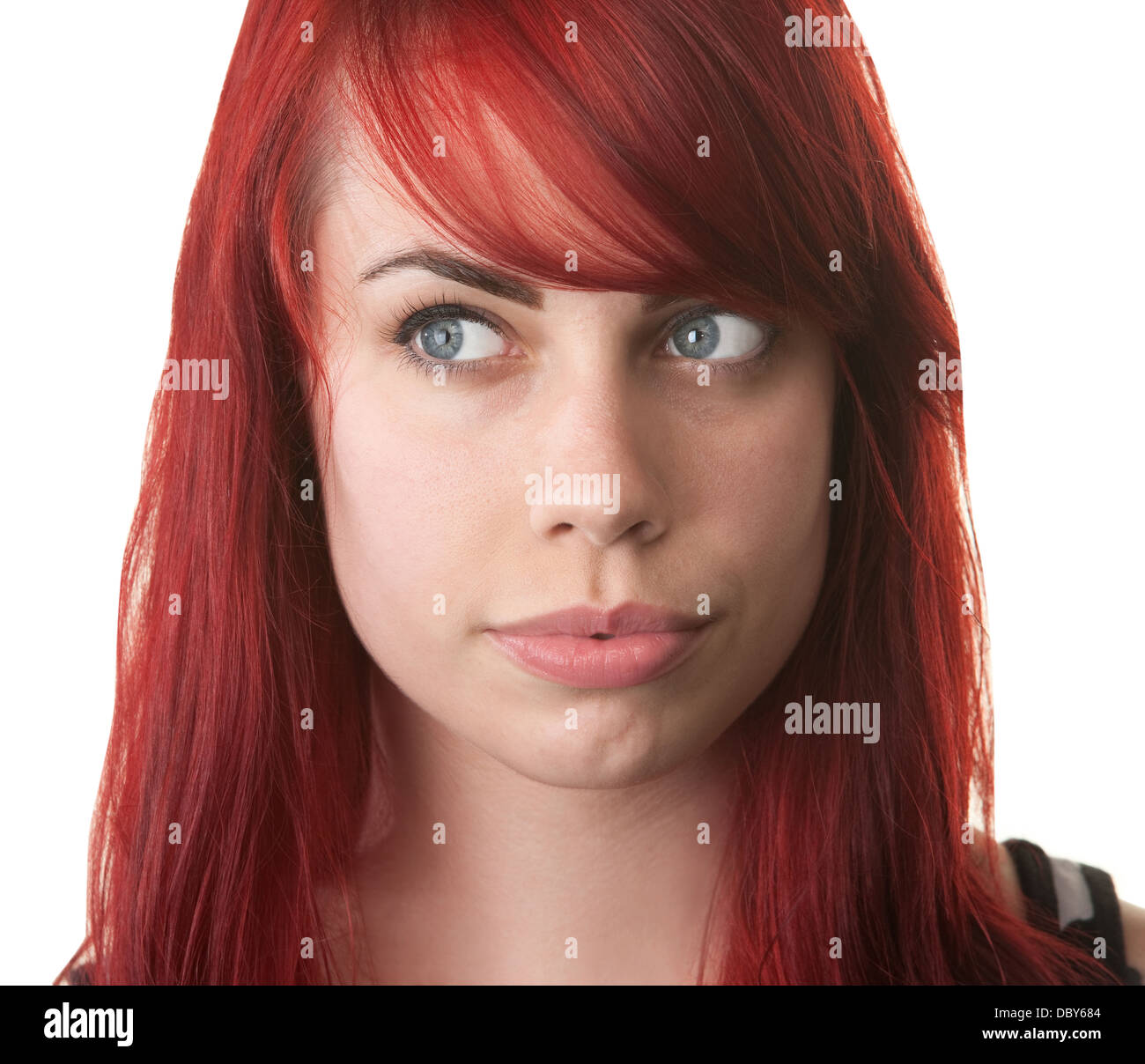 Beautiful Woman Looking Over Stock Photo - Alamy