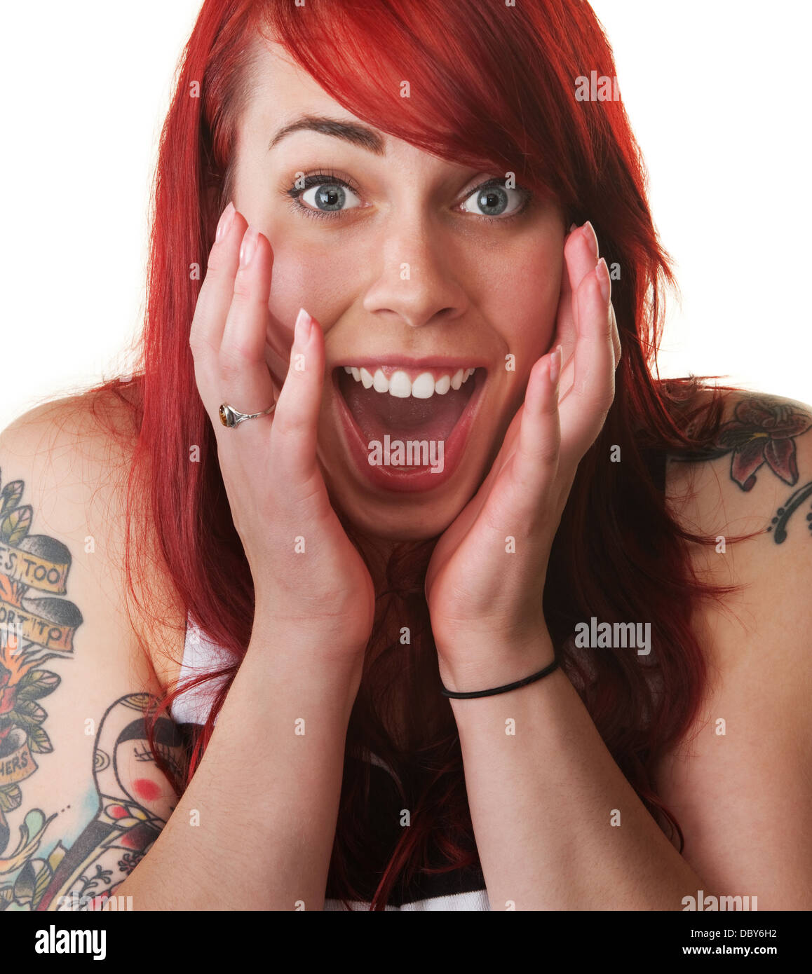 Hysterical Woman Shouting Stock Photo - Alamy