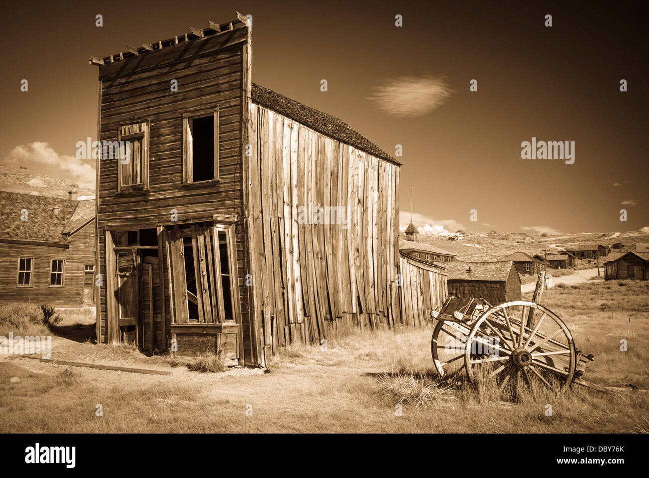 The Swazey Hotel and wagon, Bodie State Historic Park, California USA ...