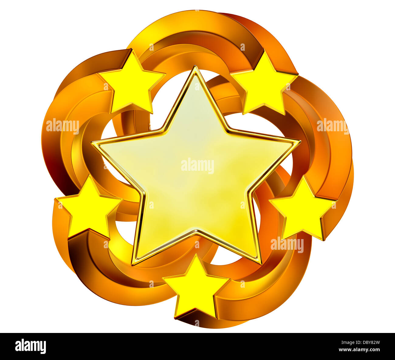 set of six shiny gold stars in motion Stock Photo - Alamy