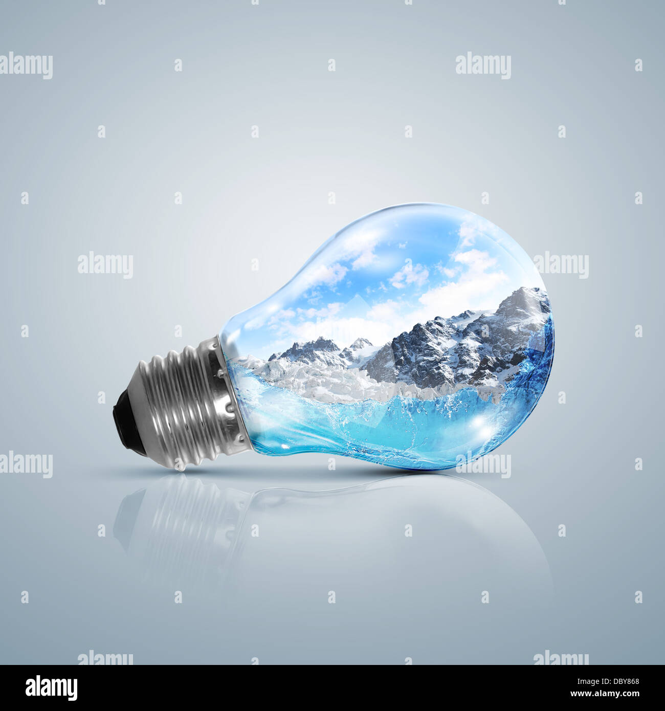 Lamp bulb with clean nature symbol inside Stock Photo - Alamy