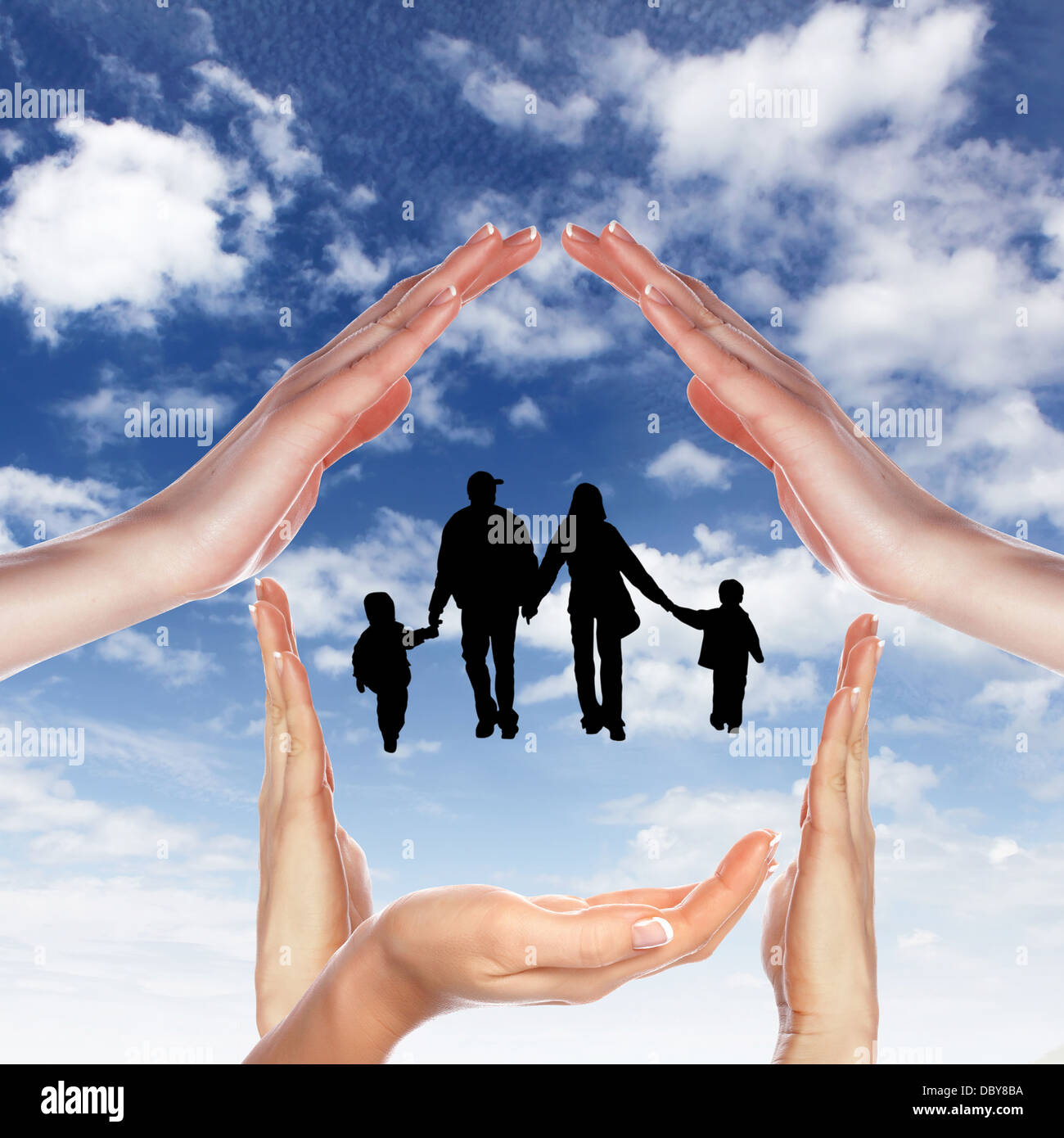 Family and house Stock Photo - Alamy