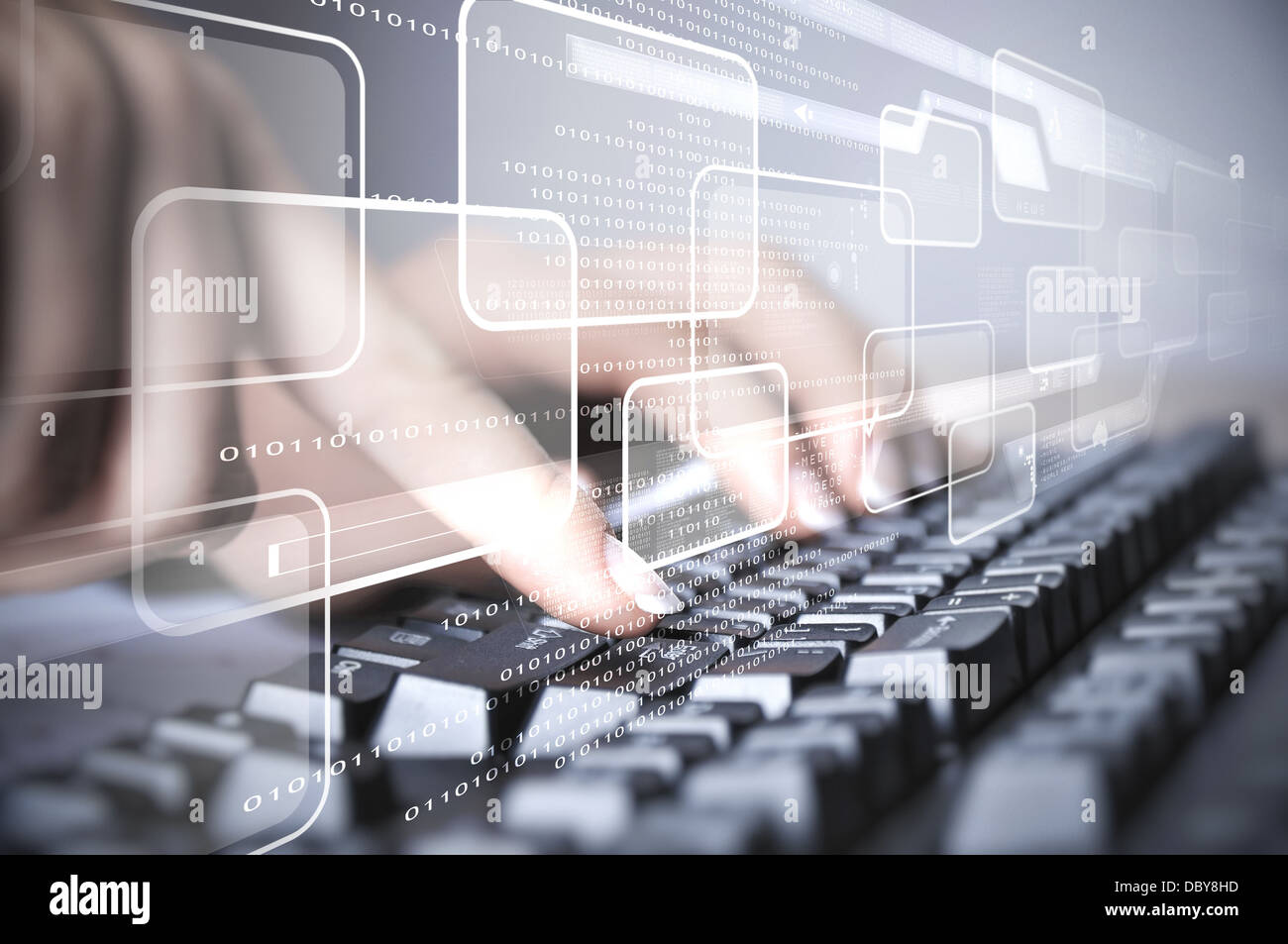 Computer keyboard and social media images Stock Photo - Alamy