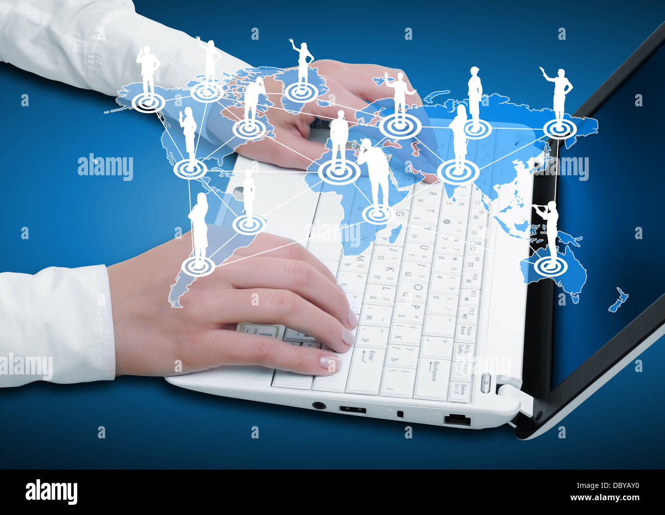 Computer keyboard and social media images Stock Photo - Alamy