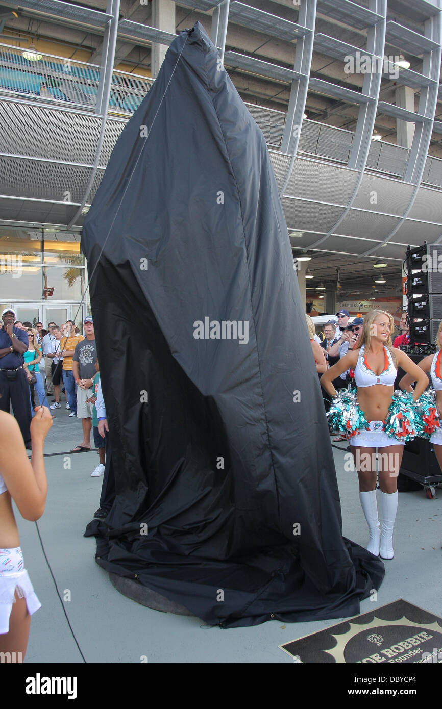 Statue Statue dedication for Joe Robbie before the Miami Dolphins 2011 ...