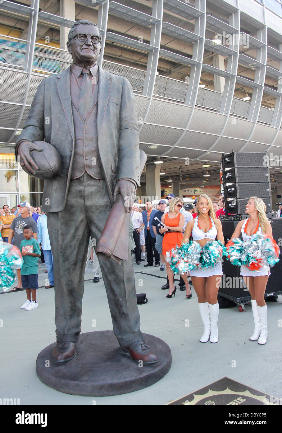 Statue Statue dedication for Joe Robbie before the Miami Dolphins 2011 ...