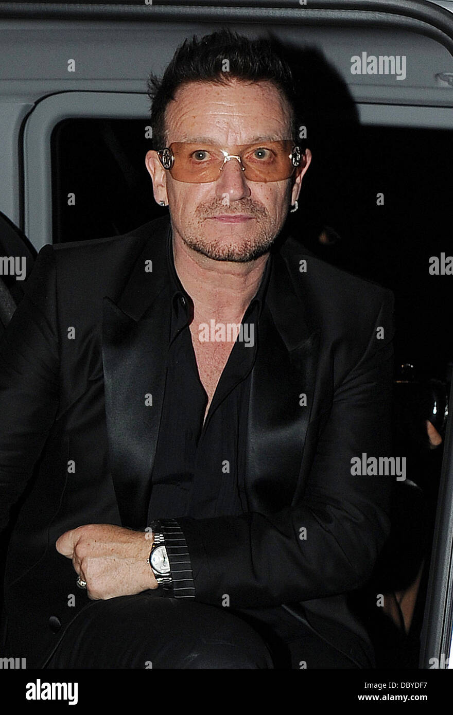 Bono from U2 arriving at Stella Mc Cartney's 40th birthday party London ...