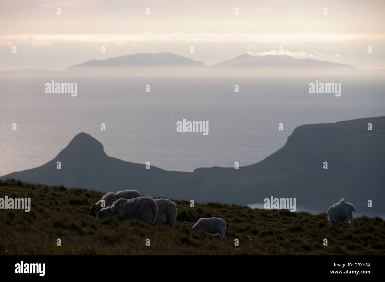 The Western Isles over the waters of the Minch with Neiss Point ...
