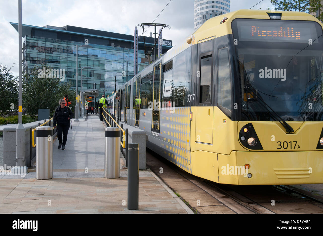 M5000 Flexity Swift tram at the Metrolink station at MediaCityUK ...