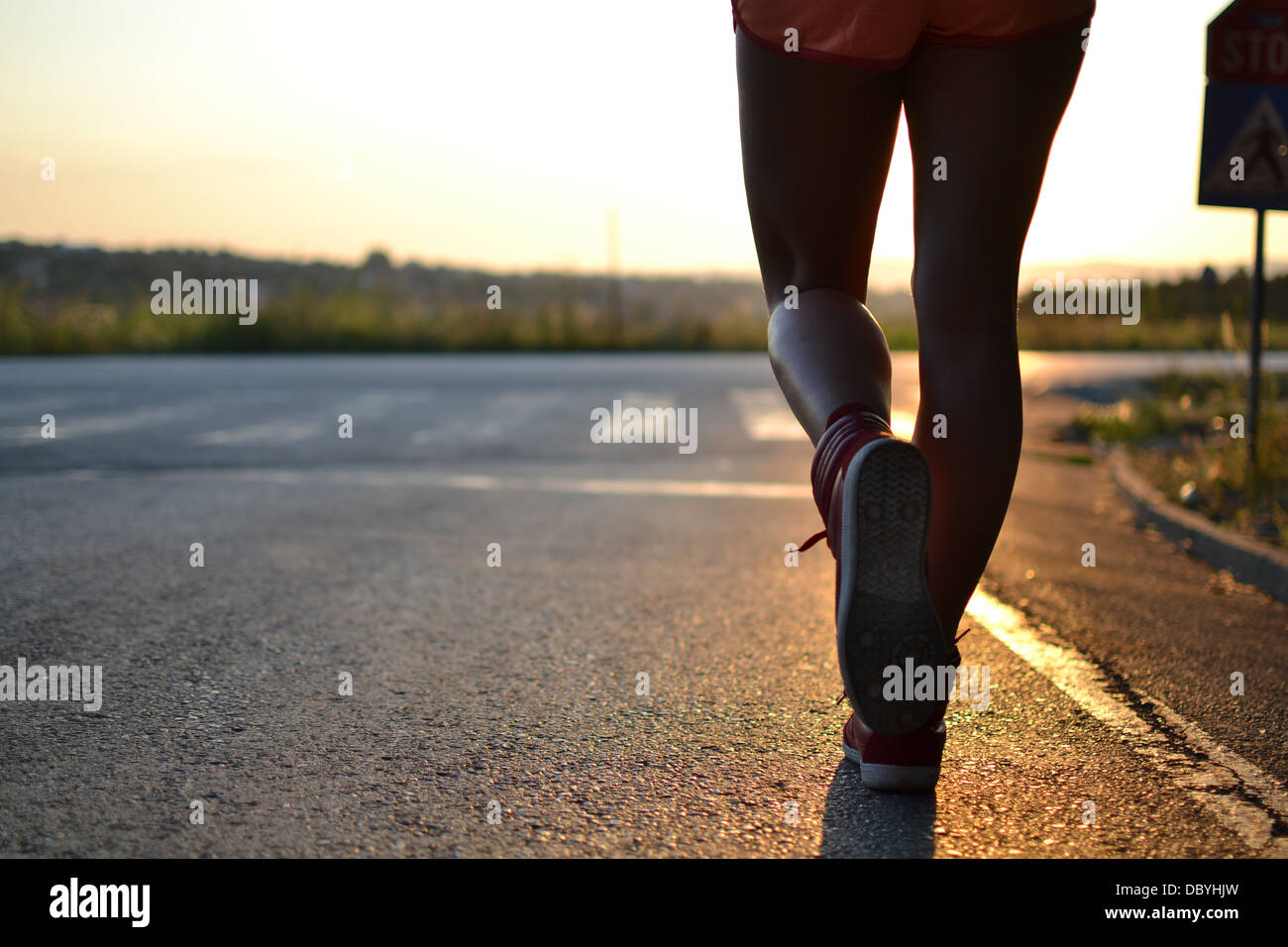 Woman running park legs hi-res stock photography and images - Alamy