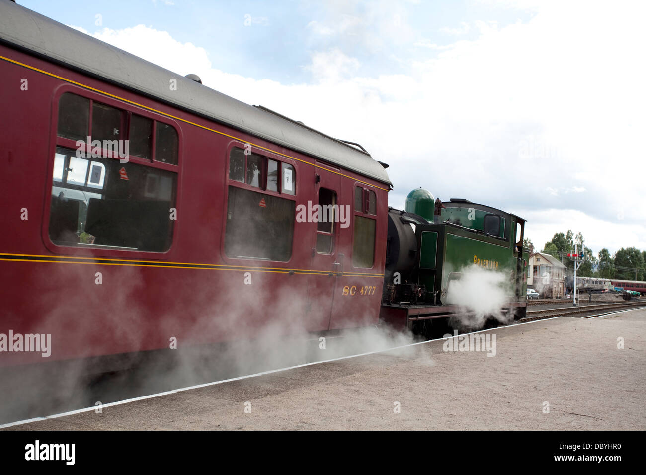 Steam engine on the Strathspey Steam Line, Scotland Stock Photo - Alamy