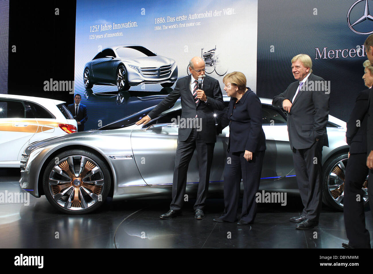 Chancellor of Germany, Angela Merkel visits IAA Frankfurt where she was ...