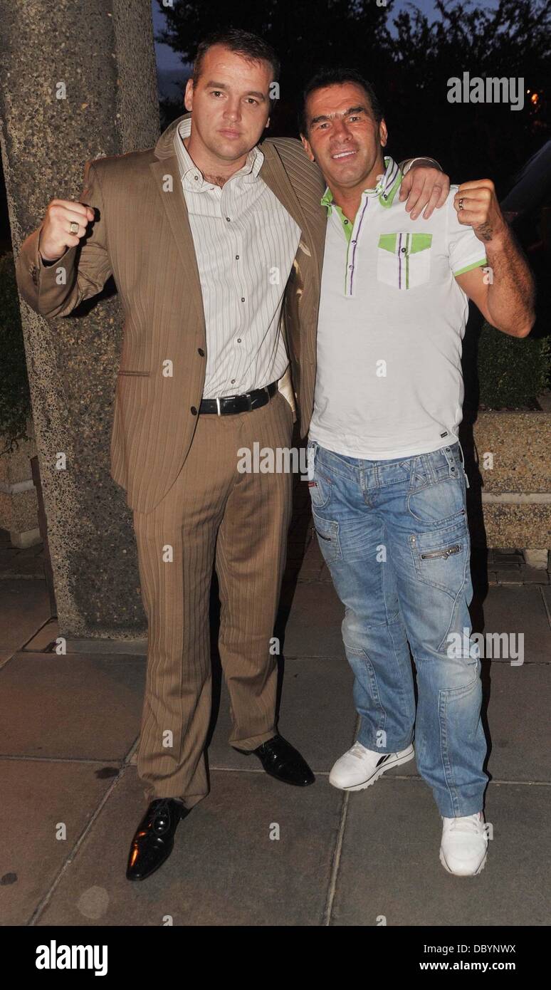 Celebrity Big Brother 2011 winner Paddy Doherty and his son outside the ...