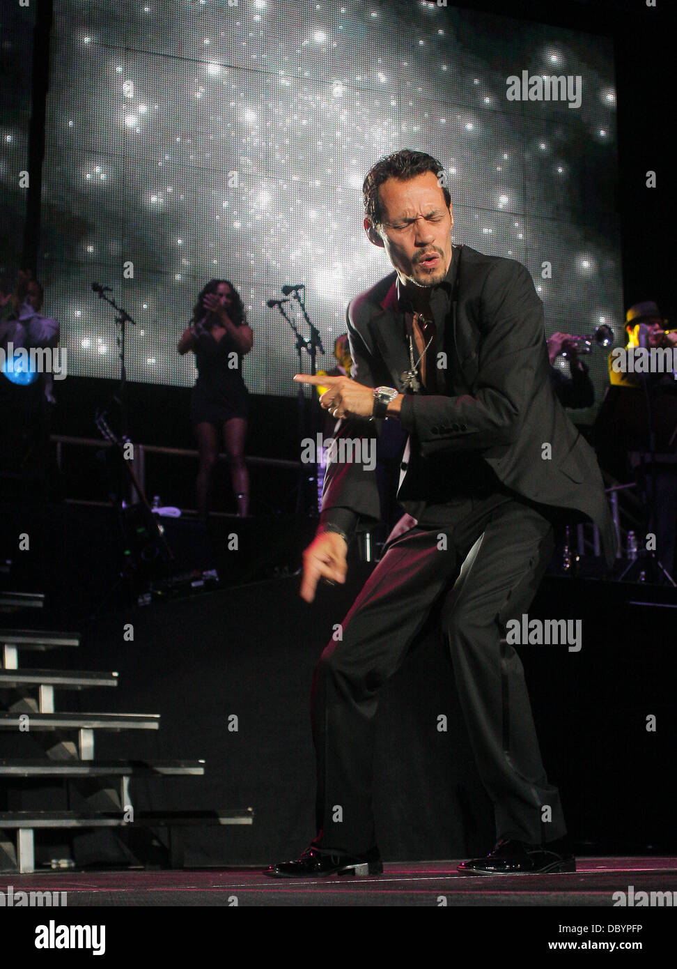 Marc Anthony performing live at the American Airlines Arena Miami ...