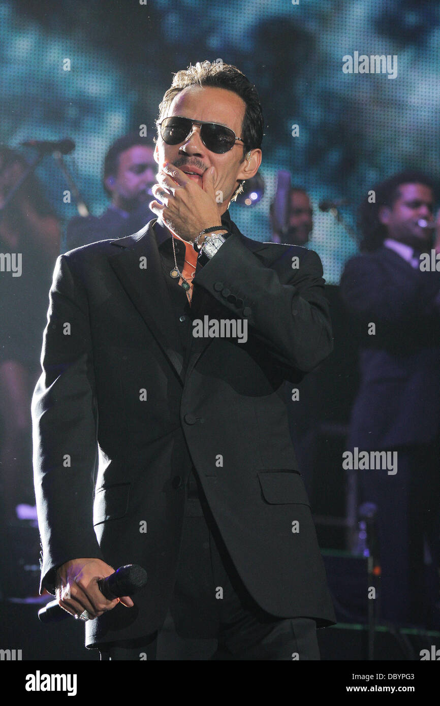 Marc Anthony performing live at the American Airlines Arena Miami ...