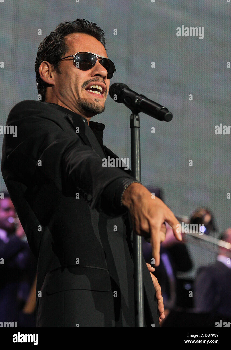 Marc Anthony performing live at the American Airlines Arena Miami ...