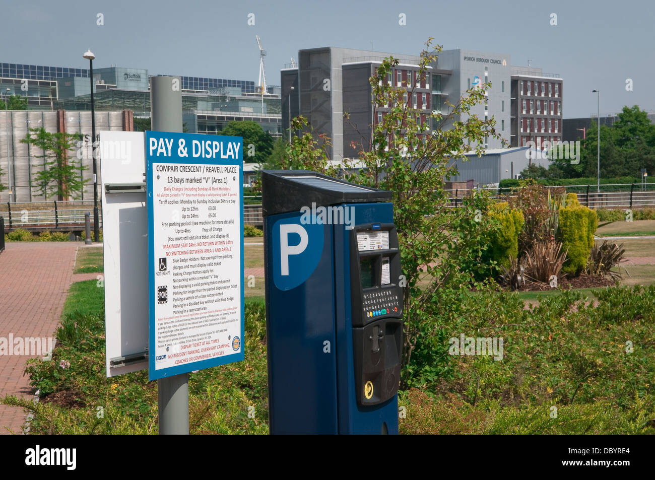 Pay and display ticket machine in Ipswich, Suffolk Stock Photo - Alamy