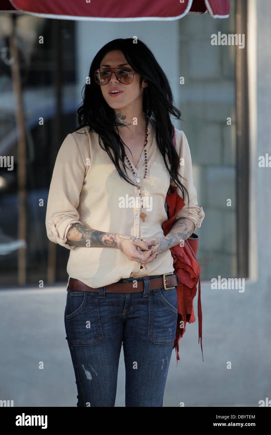 Kat Von D and a friend leave Urth Caffe in West Hollywood Los Angeles ...