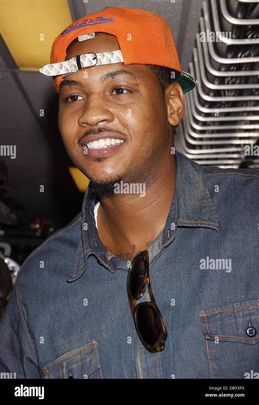 Carmelo Anthony, backstage at the Broadway musical production of ...