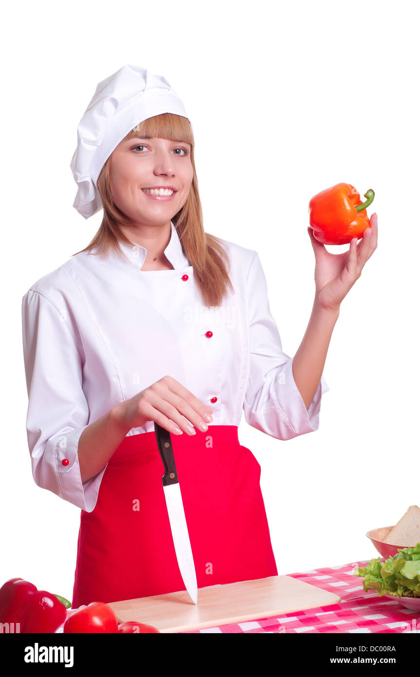 attractive woman cooking Stock Photo - Alamy