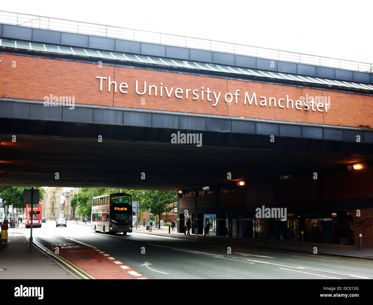 The University of Manchester sign on flyover, Oxford Road UK Stock ...