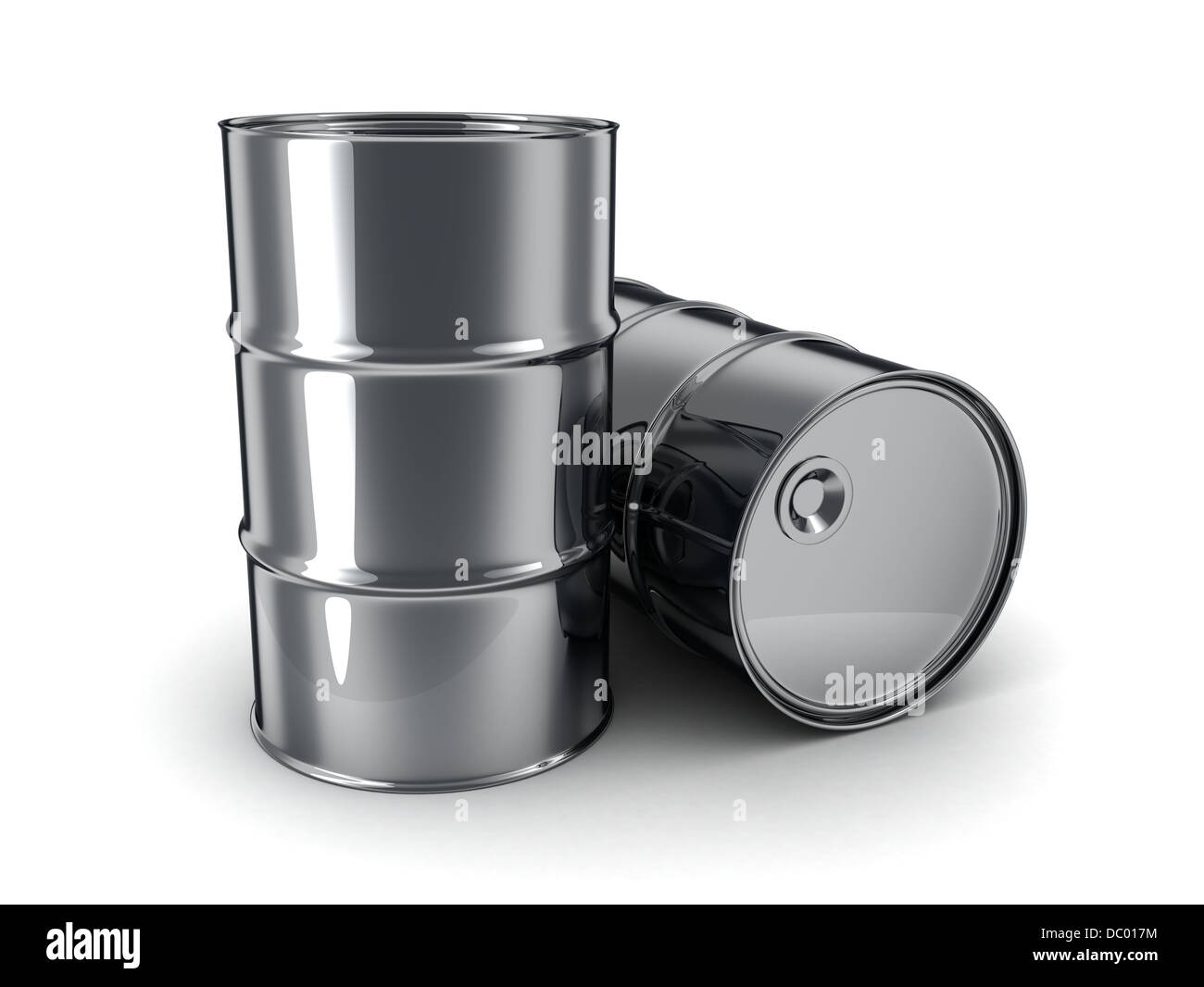 Two barrels on a white background (done in 3d Stock Photo - Alamy
