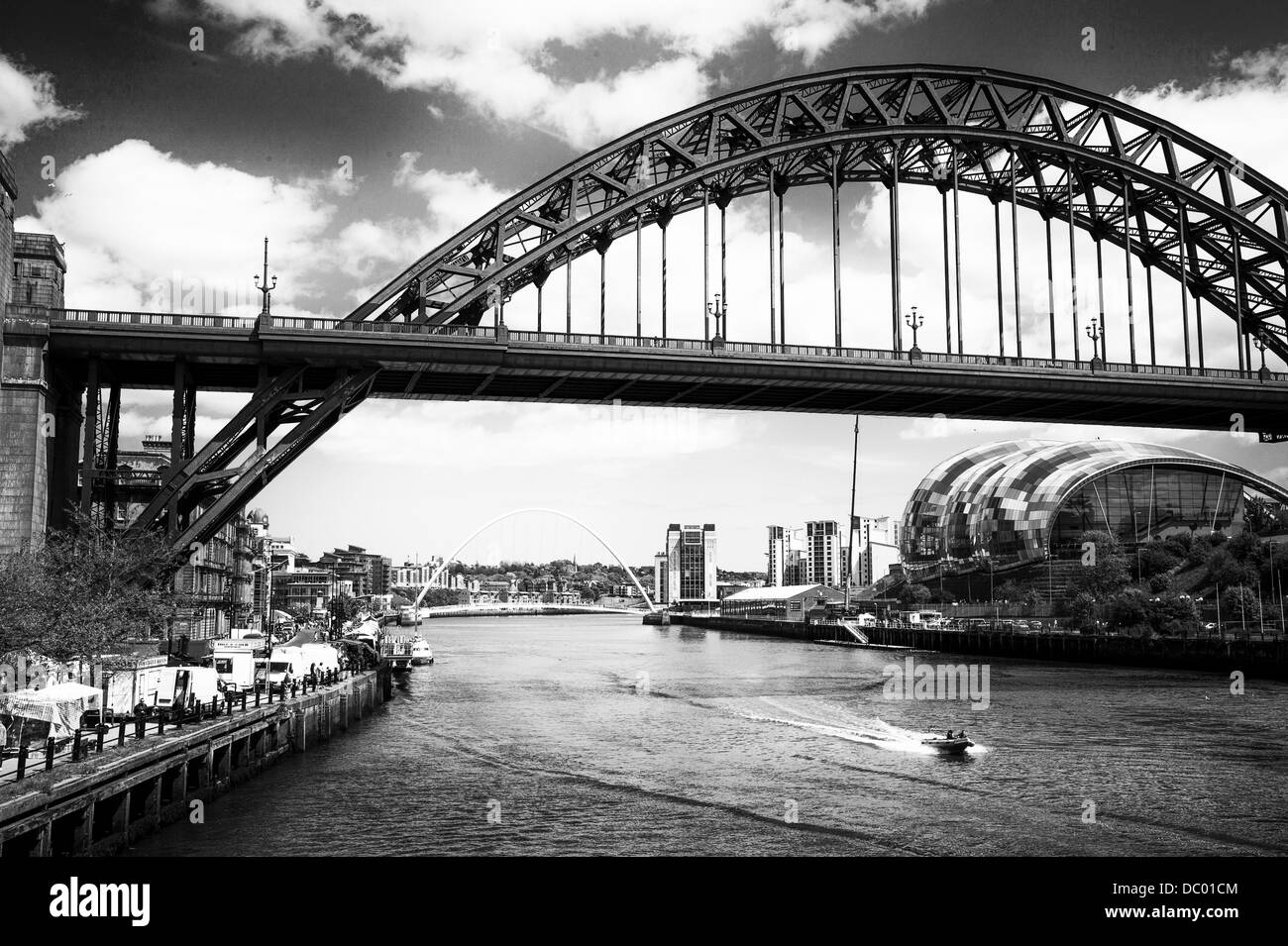 River Tyne Newcastle in monochrome Stock Photo - Alamy