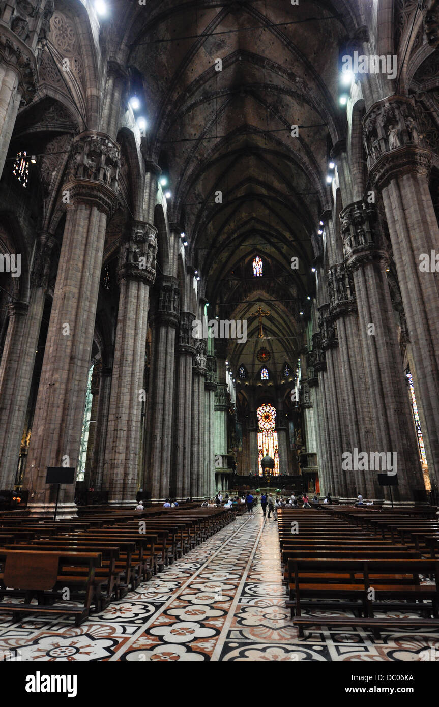 Milano Duomo, one of the biggest Gothic style church in the world Stock ...