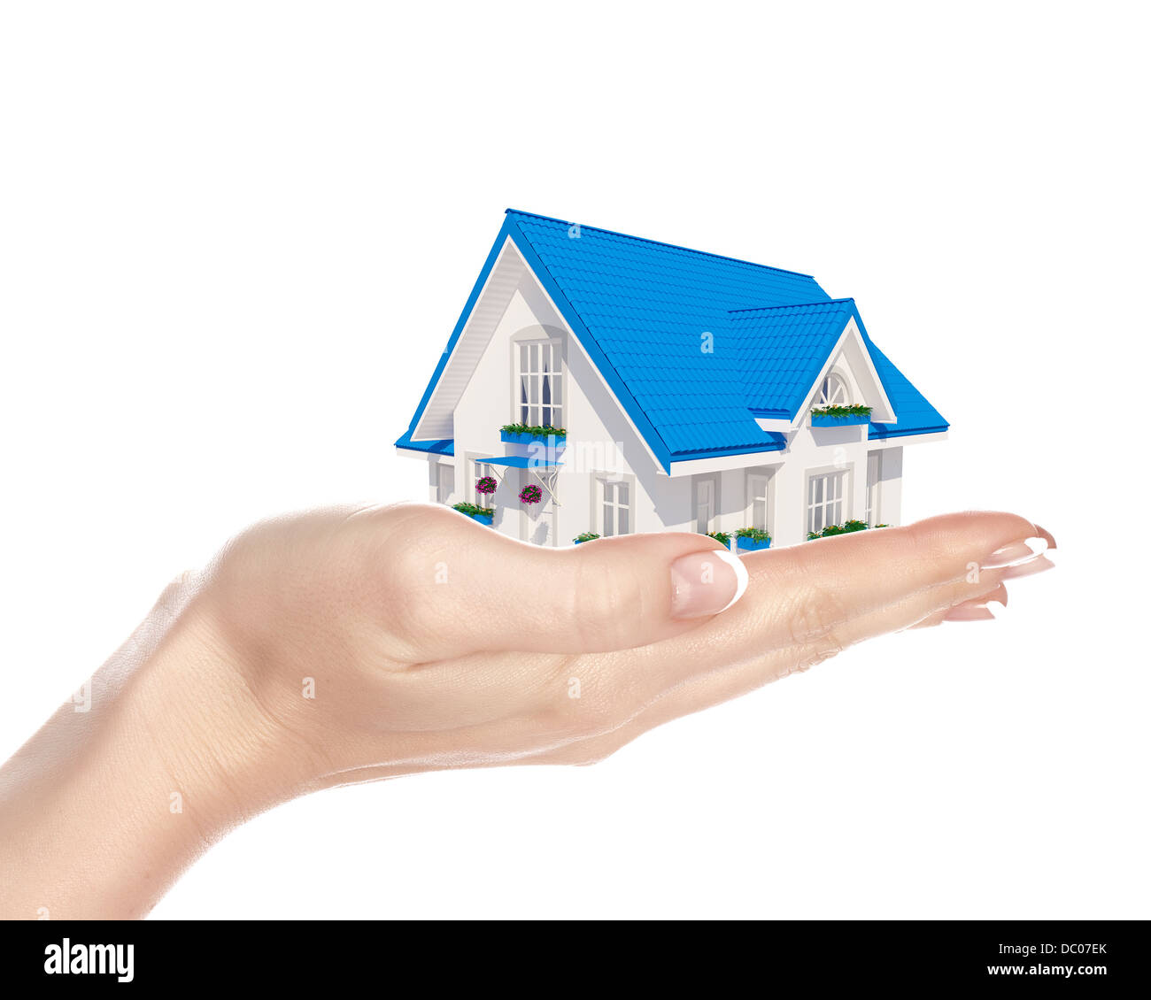 The house in human hands Stock Photo - Alamy
