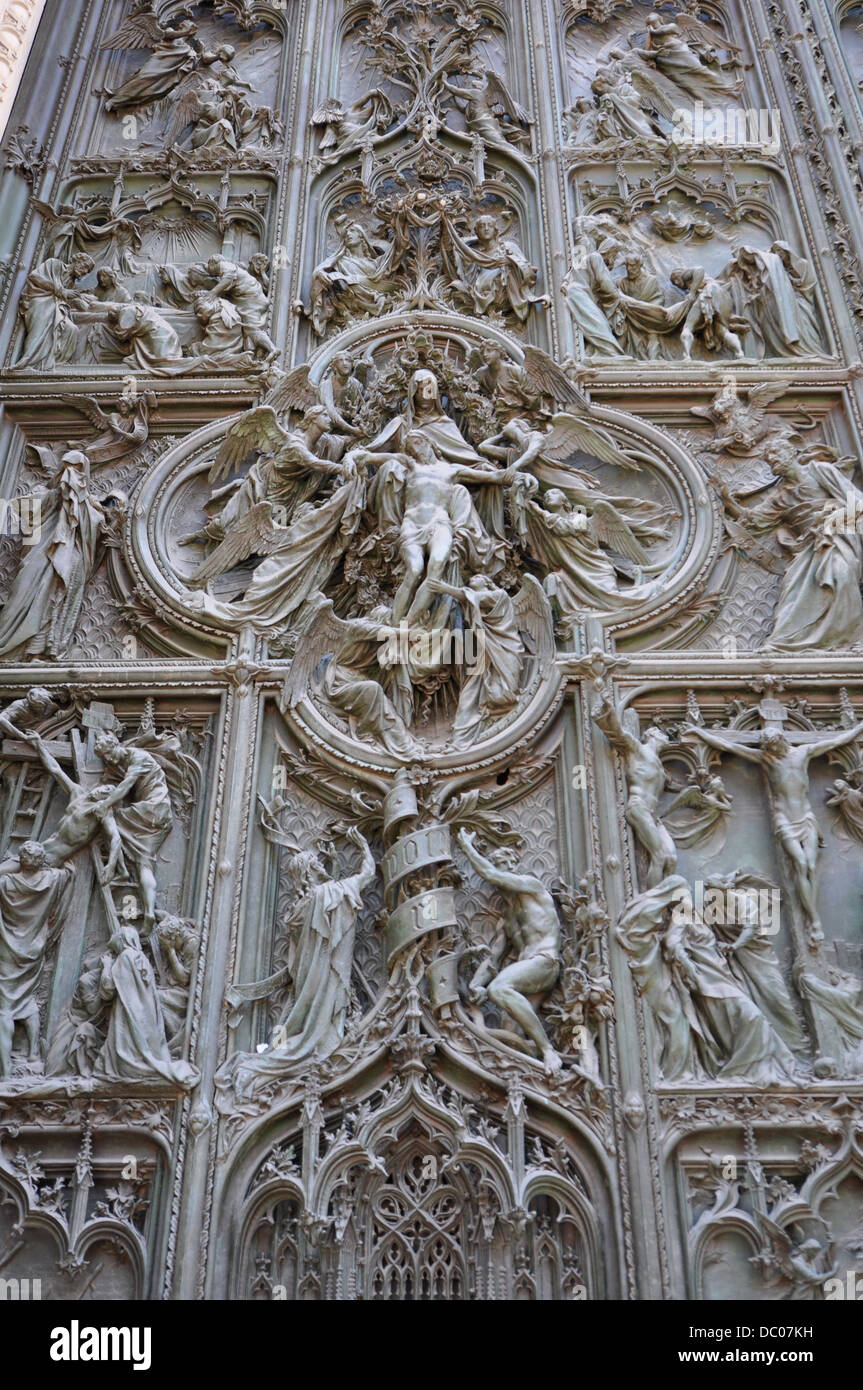 Bronze door of the milan cathedral (duomo di milano) in milan hi-res ...