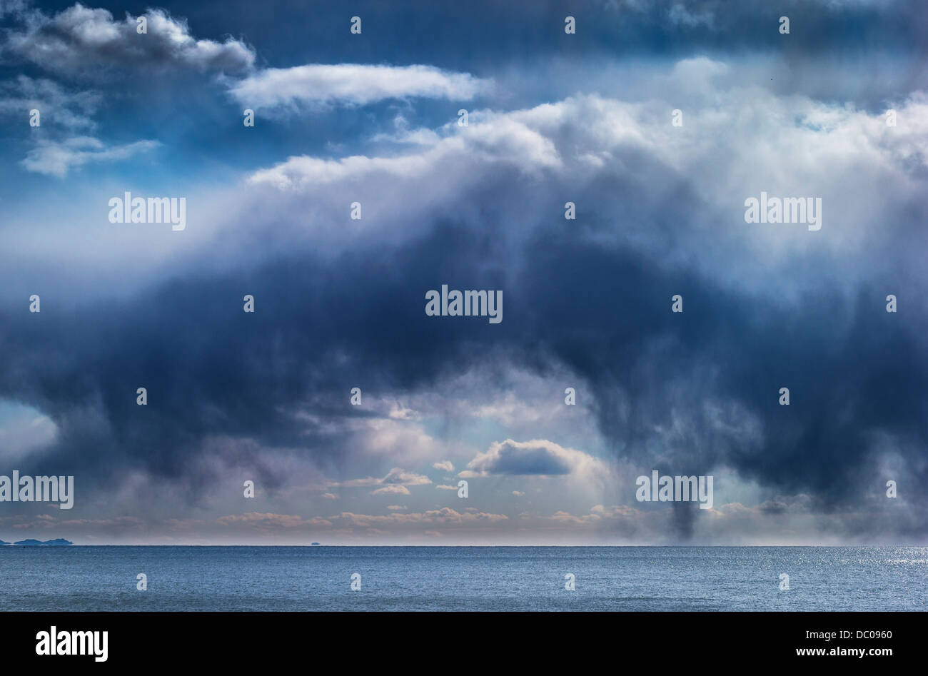 Storm Clouds over calm seas, Reykjavik, Iceland Stock Photo - Alamy