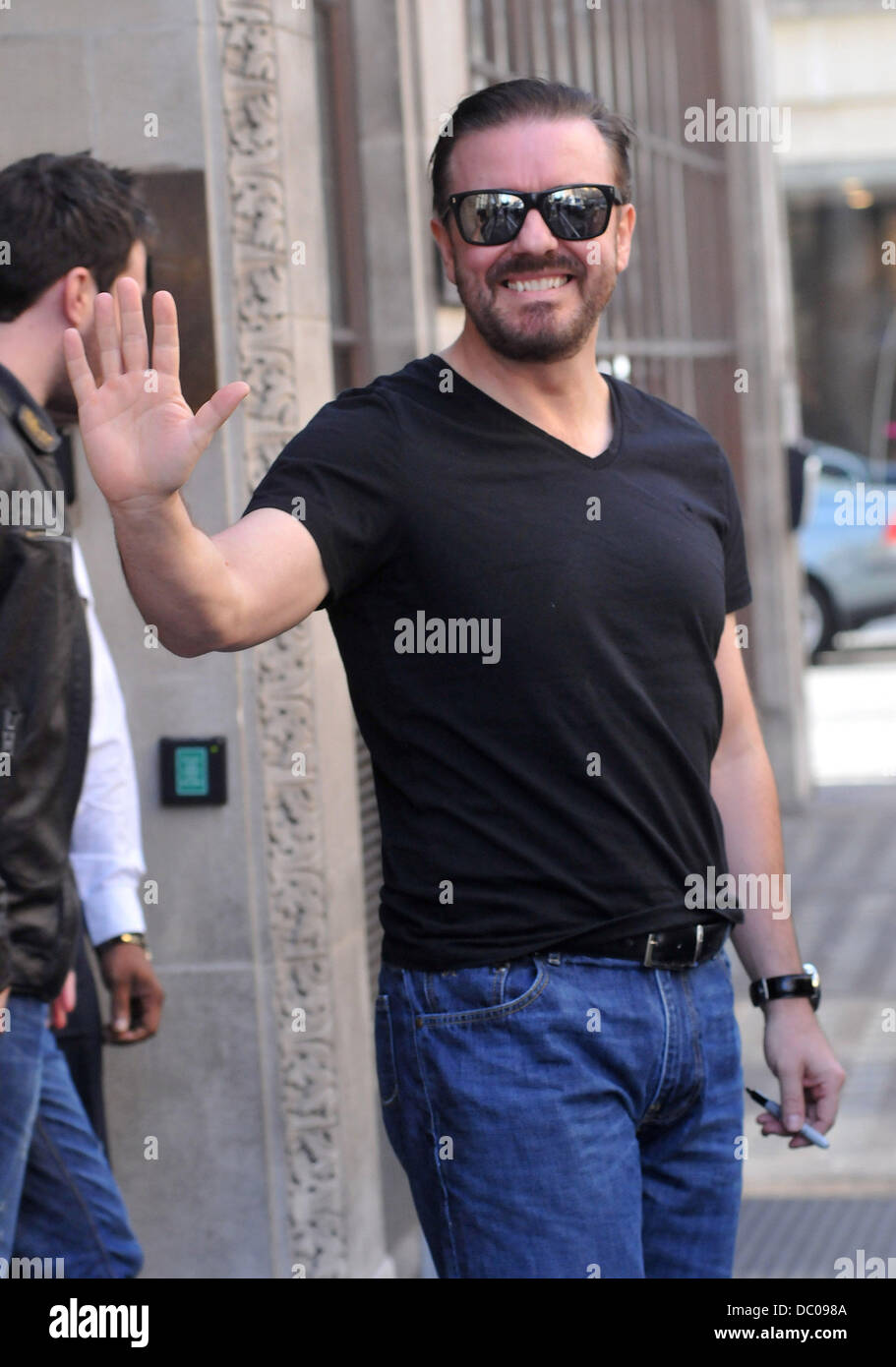 Ricky Gervais outside the BBC Radio One studios London, England - 23.09 ...