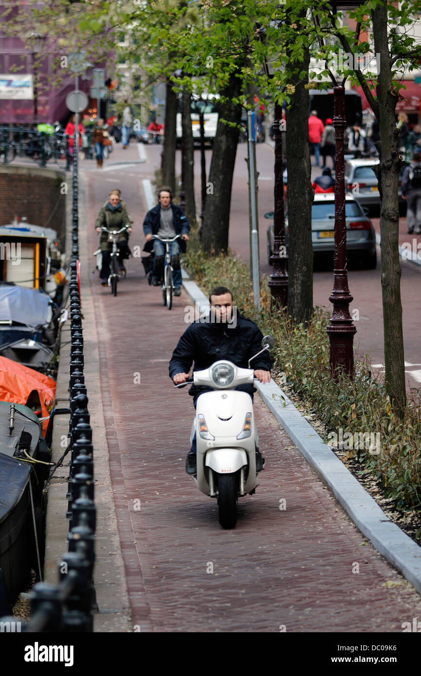 Amsterdam Netherlands Holland Europe transportation bikes scooters ...