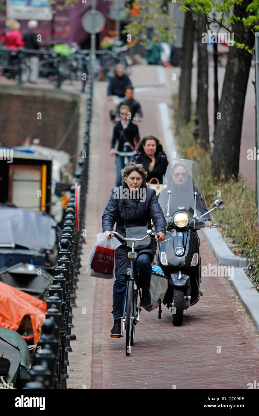 Amsterdam Netherlands Holland Europe transportation bikes scooters ...