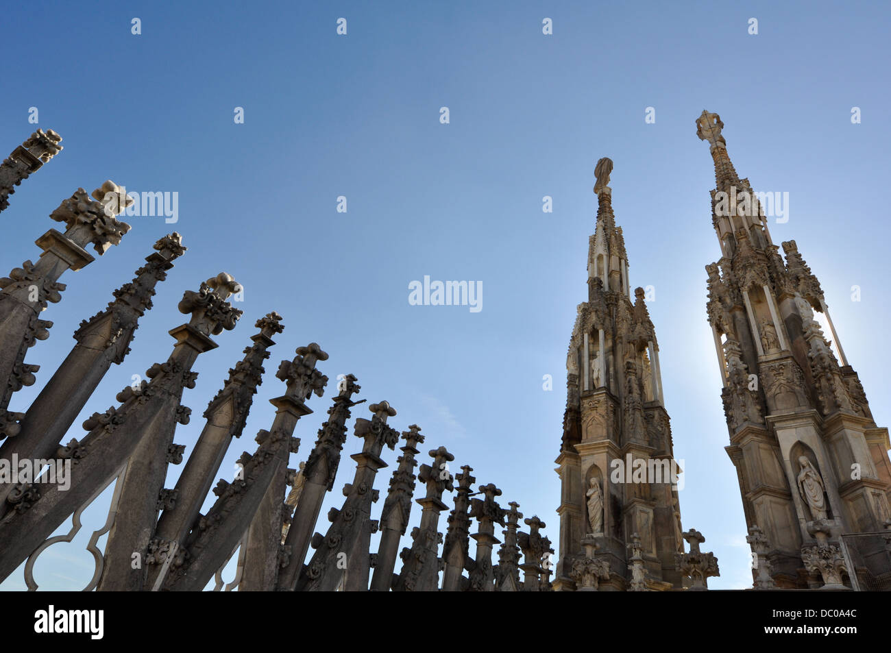 Different Gothic style statues of milano Duomo, one of the biggest ...