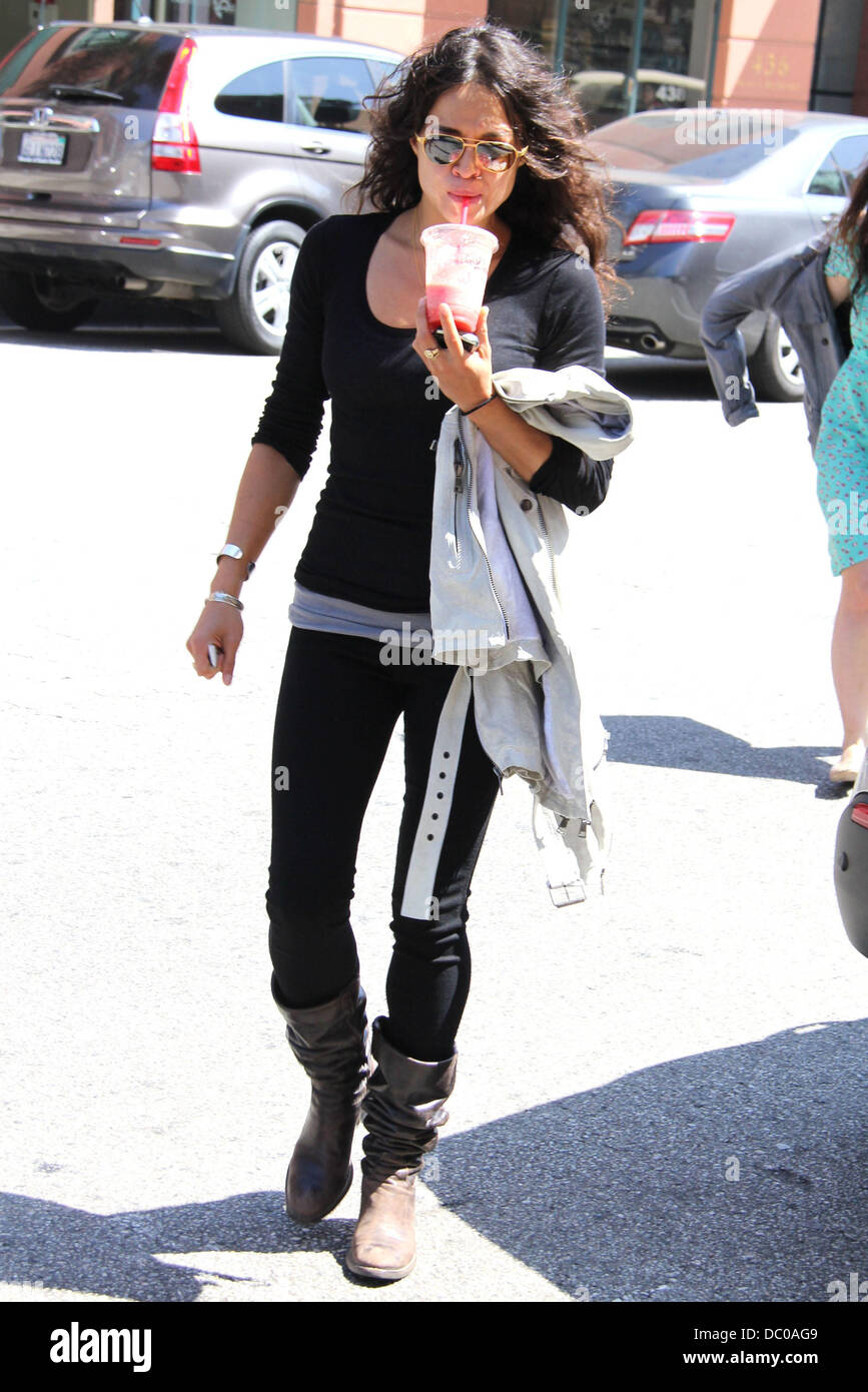 Michelle Rodriguez leaves a smoothie shop in Beverly Hills Los Angeles ...