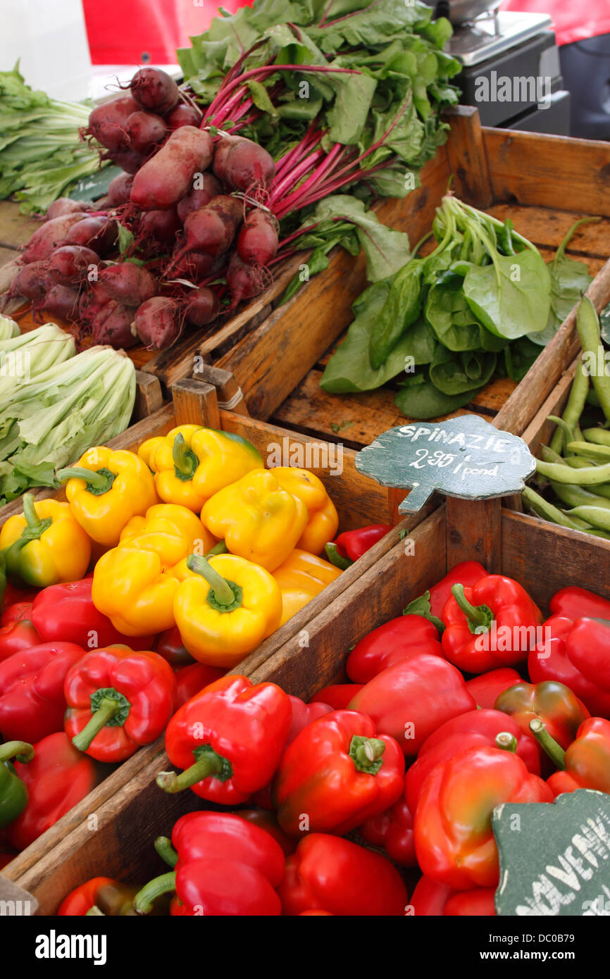 Amsterdam Netherlands Holland Europe fresh vegetable display stall in ...