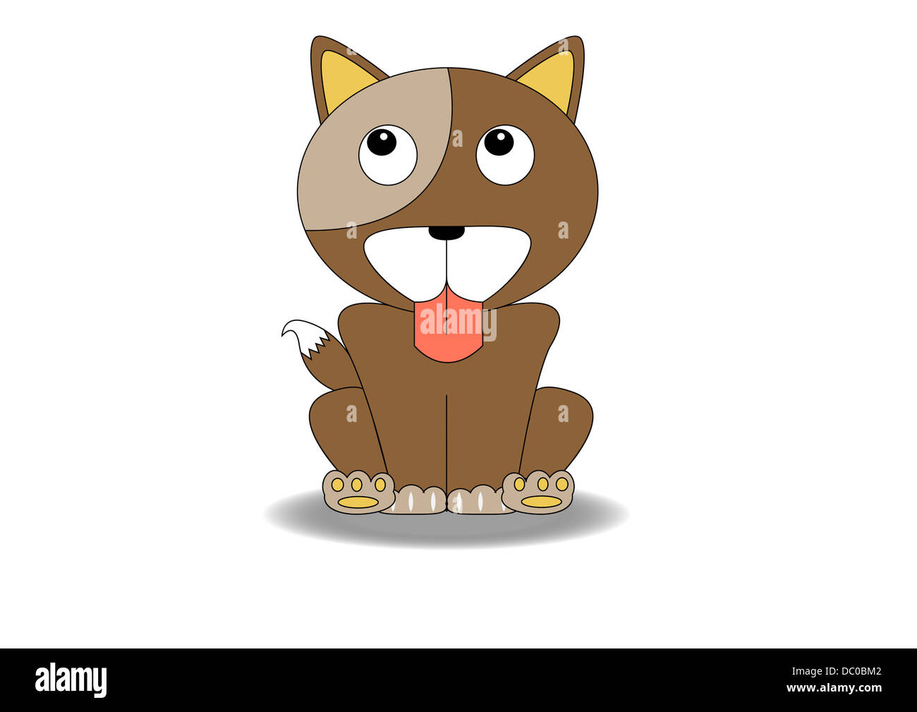 Brown Dog Vector Cartoon 2D illustrstor Stock Photo - Alamy