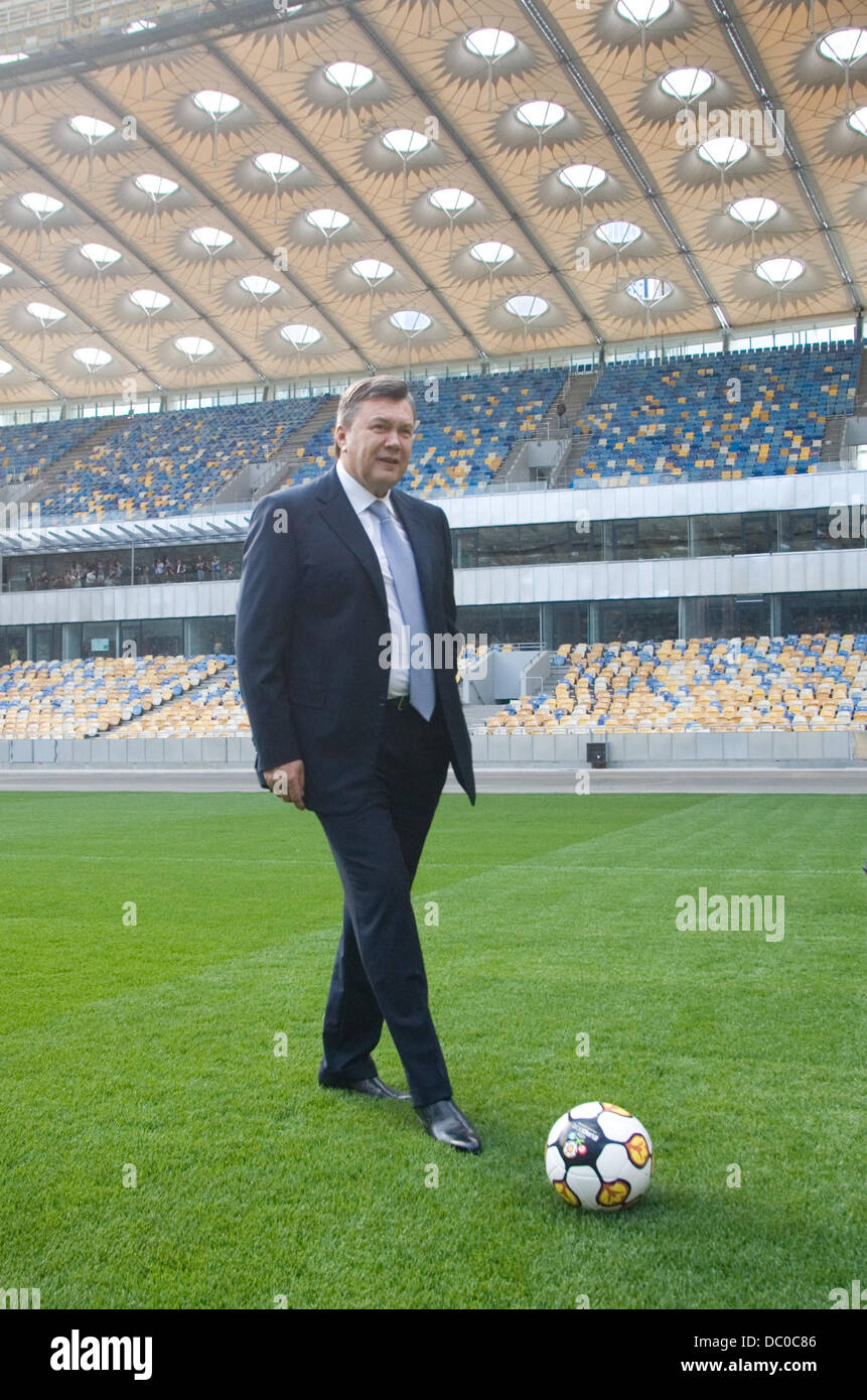 President of Ukraine Viktor Yanukovych visits the Olimpiysky National ...